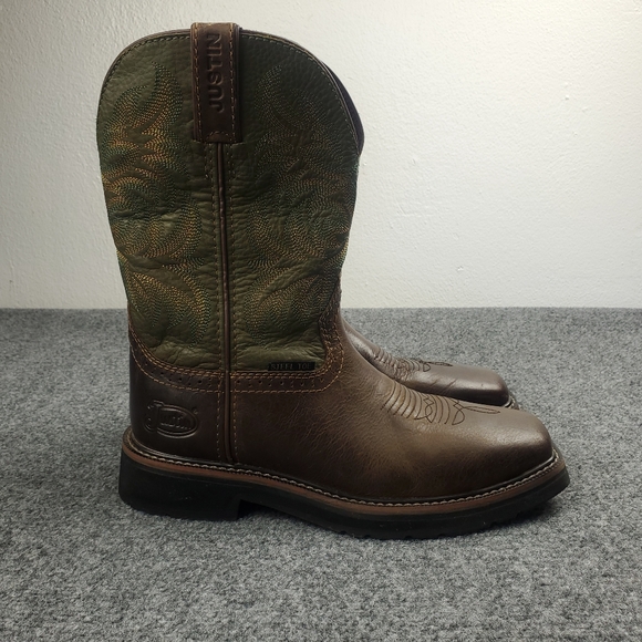 Justin Boots | Shoes | Justin Driller Steel Toe Boots Mens 85 Brown ...